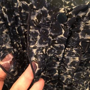 H&M | Tops | Lovely Sheer Floral Ruffle Blouse With Ribbon Belt | Poshmark